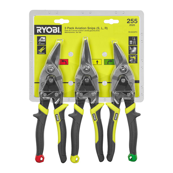 Ryobi Heavy Duty Aviation Snips Set (3pc) RHAS3PC