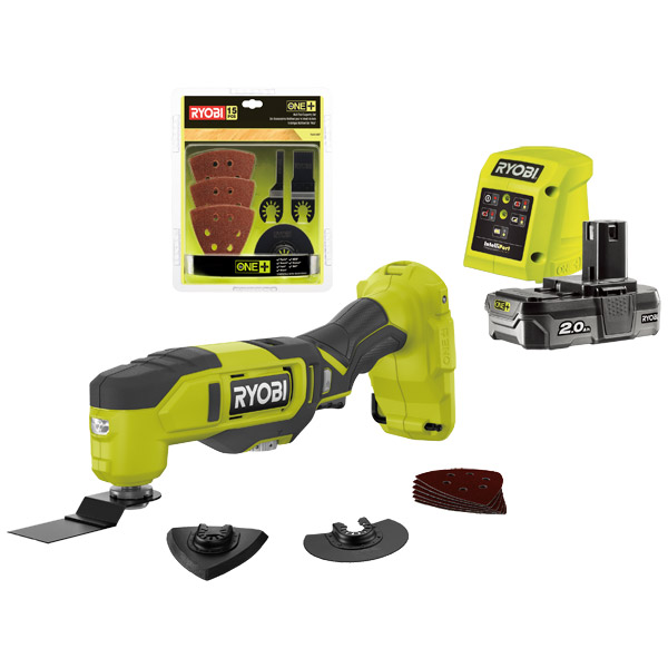 Ryobi ONE+ Multi Tool Kit (1x 2.0Ah) 18V RMT18-120SA15