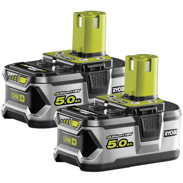 Ryobi ONE+ 5.0Ah Lithium+ Battery 18V RB18L50/2 2 Pack
